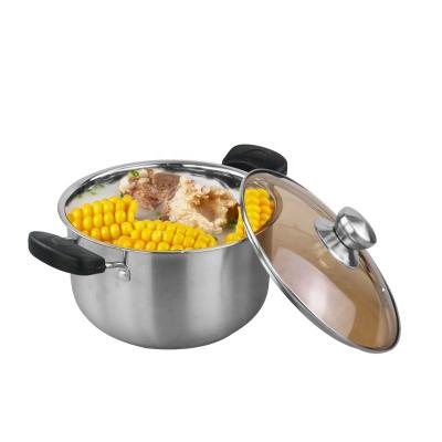 China Competitive price bakelite handle stainless 201 casserole soup cooking pot for sale
