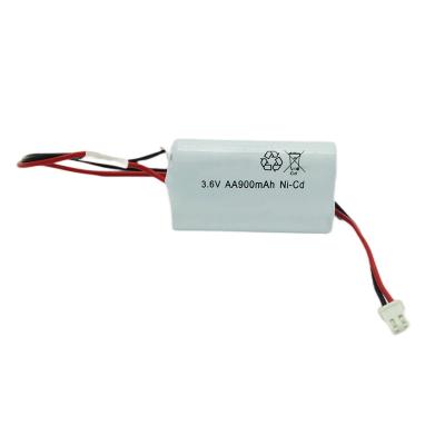 China AA Emergency Light Ni Cd Battery 900mAh 3.6V 500 Times Cycle Life for sale