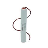 China 2500mAh Emergency Light Ni Cd Battery Pack 3.6V White PVC Color for sale