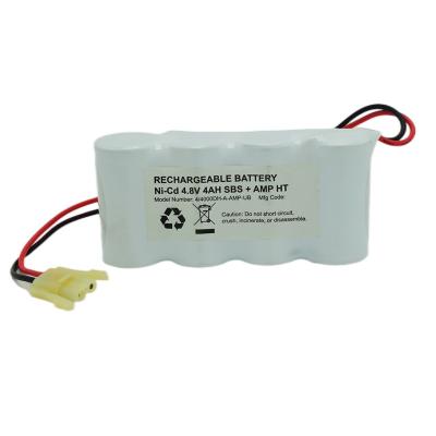 China 55 Degree D4000mAh Nicd Battery Pack 4.8V For Emergency Lighting for sale