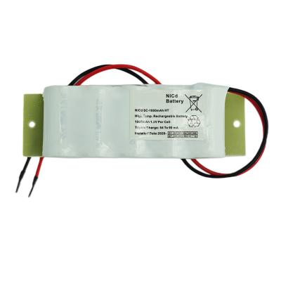 China 6.0V Emergency Light Ni Cd Battery 1800mAh 500 Times Cycles for sale