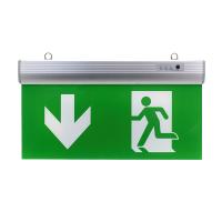 China Green LED Emergency Exit Sign Battery Double Sided AC85 - 265V 50/60H for sale