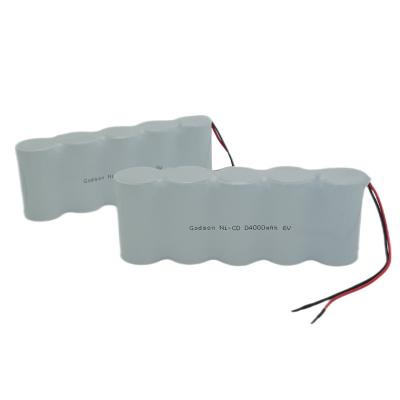 China NiCD Emergency Exit Light Batteries D4000mAh 6.0 V Safe Side By Side for sale