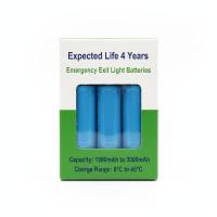 China Expected Life 4 Years Emergency Exit Light Batteries with Capacity 1500mAh to 3000mAh Charge Range 0 to 45 Degrees Celsius for sale