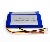 China Lithium Polymer 55g 7.4 V Li Ion Battery 1400mAh Cells 604985 for sale