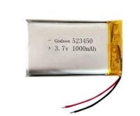 China 18g 3.7 Volt 1000mAh Battery Lithium Polymer 523450 For Emergency Lighting for sale