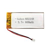 China 600mAh Lithium Polymer Battery 602248 3.7 V Solid Form 1C Charge for sale