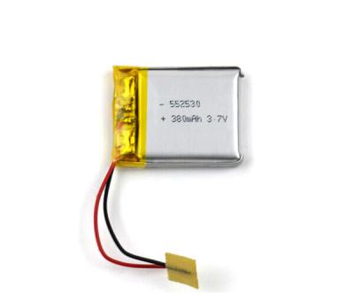 China 552530 Lithium Ion Battery Emergency Light 380mAh 3.7V Lipo Pack for sale