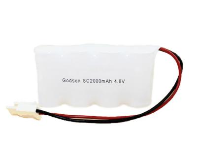 China Side By Side Emergency Exit Light Batteries Pack 4.8 V SC2000mAh NiCd 36g for sale