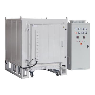 China Bogie Hearth Furnace 1200°C five heating sides  with a trolley car easy for loading and unloading for sale