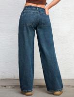 China Persian blue comfortable breathable denim pants for women for sale