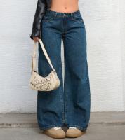 China Persian blue comfortable breathable denim pants for women for sale