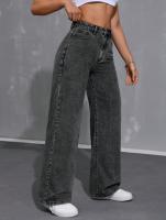 China Light gray slouchy jeans for women for sale