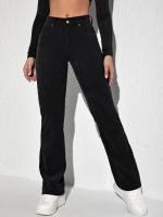 China Black corduroy stretch bell bottoms for sale