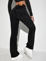 China Black corduroy stretch bell bottoms for sale