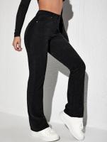 China Black corduroy stretch bell bottoms for sale