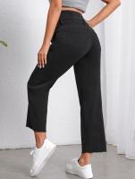 China Black stretch high-waisted maternity jeans for sale