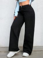 China Lacquer black comfortable breathable denim pants for women for sale