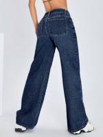 China Extra dark blue comfortable breathable denim pants for women for sale