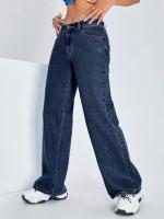 China Extra dark blue comfortable breathable denim pants for women for sale