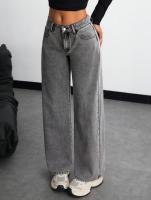 China Medium grey comfortable breathable denim pants for women for sale