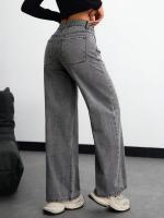 China Medium grey comfortable breathable denim pants for women for sale