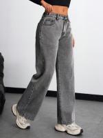 China Medium grey comfortable breathable denim pants for women for sale