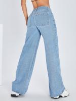 China Medium blue comfortable breathable denim pants for women for sale