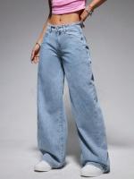 China Blue-white jeans comfortable breathable denim pants for women for sale