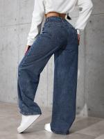China Nostalgia dark blue slouchy jeans for women for sale