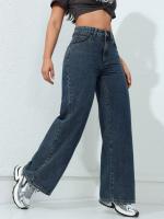 China Vintage dark blue casual wide-leg jeans for sale