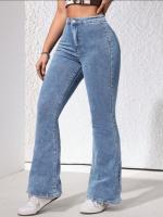China Nostalgia medium blue stretch flared jeans for sale