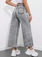 China Light gray nine-point long wide-leg jeans for sale
