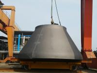 China Polishing 304 Stainless Conical Head Cone Dish end Tank Heads with Welding Connection for sale
