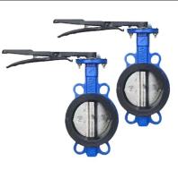 China 150LB PN16 DN100 Ductile Cast Iron Stainless Steel Double Flange Wafer Lug Butterfly Valve for sale
