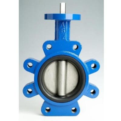 China 8 inch DN200 PN16 Ductile Iron Body Disc SS410 Stem Rubber Seat Bore Head Wafer Lug Lt Type Butterfly Valve for sale