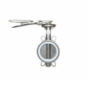 China Wafer Type Carbon Steel Stainless Steel Butterfly Valve with EPDM PTFE Resilient Seat for sale