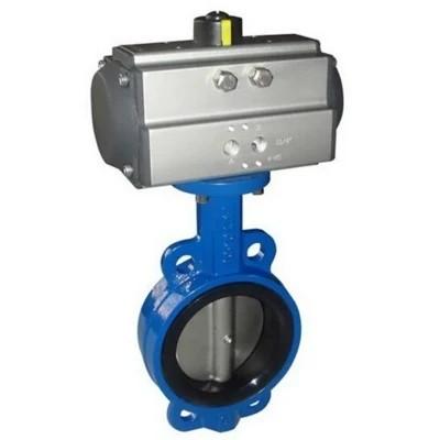 China Low Temperature Manual PN16 PN25 DN40-DN400 300LB Metal Hard Seal Pneumatic Wafer Butterfly Valve for sale