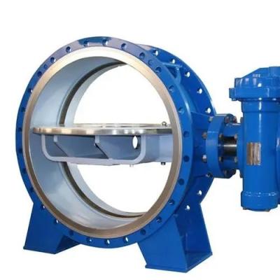 China DN150 DN1800 Butterfly Valve PN16 Double Flange Double Eccentric Soft Sealed BS5163 for sale