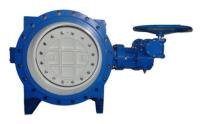 China Manual Operation Double Eccentric Flange Butterfly Valve for Medium Temperature Media for sale