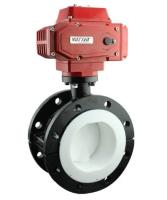 China Gas Media Butterfly Valves Rubber Seat Double-Flanged 24V/DC Electric Rotary Actuator for sale