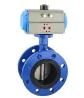 China Gas Media Butterfly Valves Rubber Seat Double-Flanged 24V/DC Electric Rotary Actuator for sale