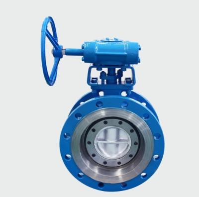 China Customized Manual Drive Cast Iron Double Flange Butterfly Valve for Medium Temperature for sale