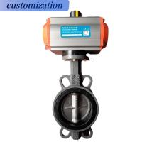 China Durable PTFE Seal Material Ductile Iron Butterfly Valve with Stainless Steel Worm Gear for sale