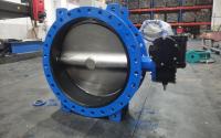 China Large Size DN100-DN2600 DI Ductile Iron Double Eccentric Flanged Butterfly Valve for sale