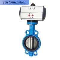 China Universal ANSI 150lb DIN pn16 JIS 10K Wafer Type Aluminium Handle Wormgear Butterfly Valve for sale