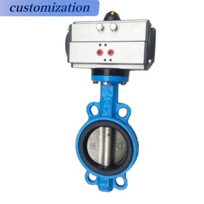 China Universal ANSI 150lb DIN pn16 JIS 10K Wafer Type Aluminium Handle Wormgear Butterfly Valve for sale