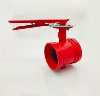 China Manual Fire Protection Signal Grooved Butterfly Valve with Centre Sealing Rubber Seal for sale