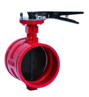 China Manual Fire Protection Signal Grooved Butterfly Valve with Centre Sealing Rubber Seal for sale