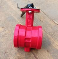 China Manual Fire Protection Signal Grooved Butterfly Valve with Centre Sealing Rubber Seal for sale